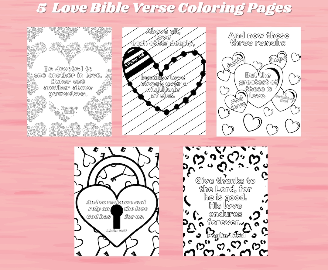 Love Bible Verse Coloring Pages, Christian Coloring Pages, Scripture ...