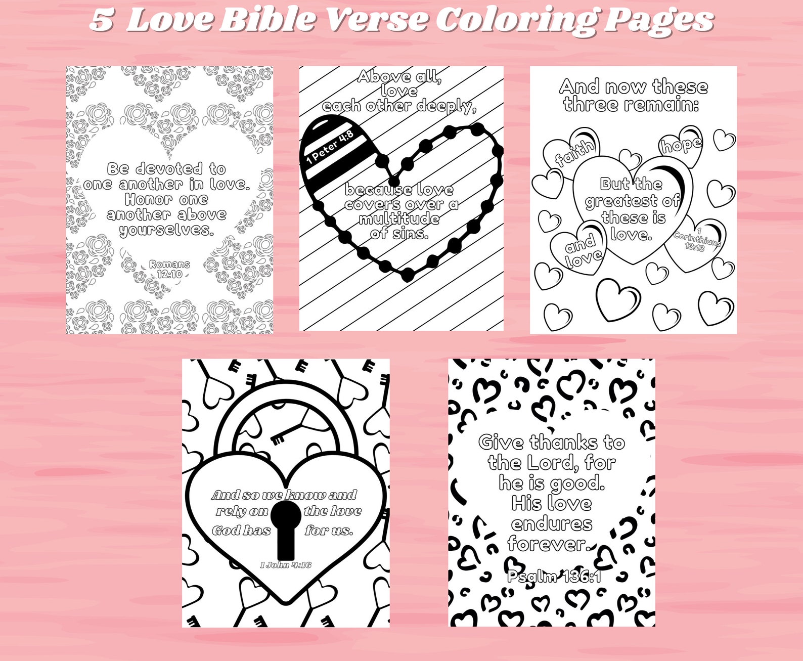 Love Bible Verse Coloring Pages, Christian Coloring Pages, Scripture ...