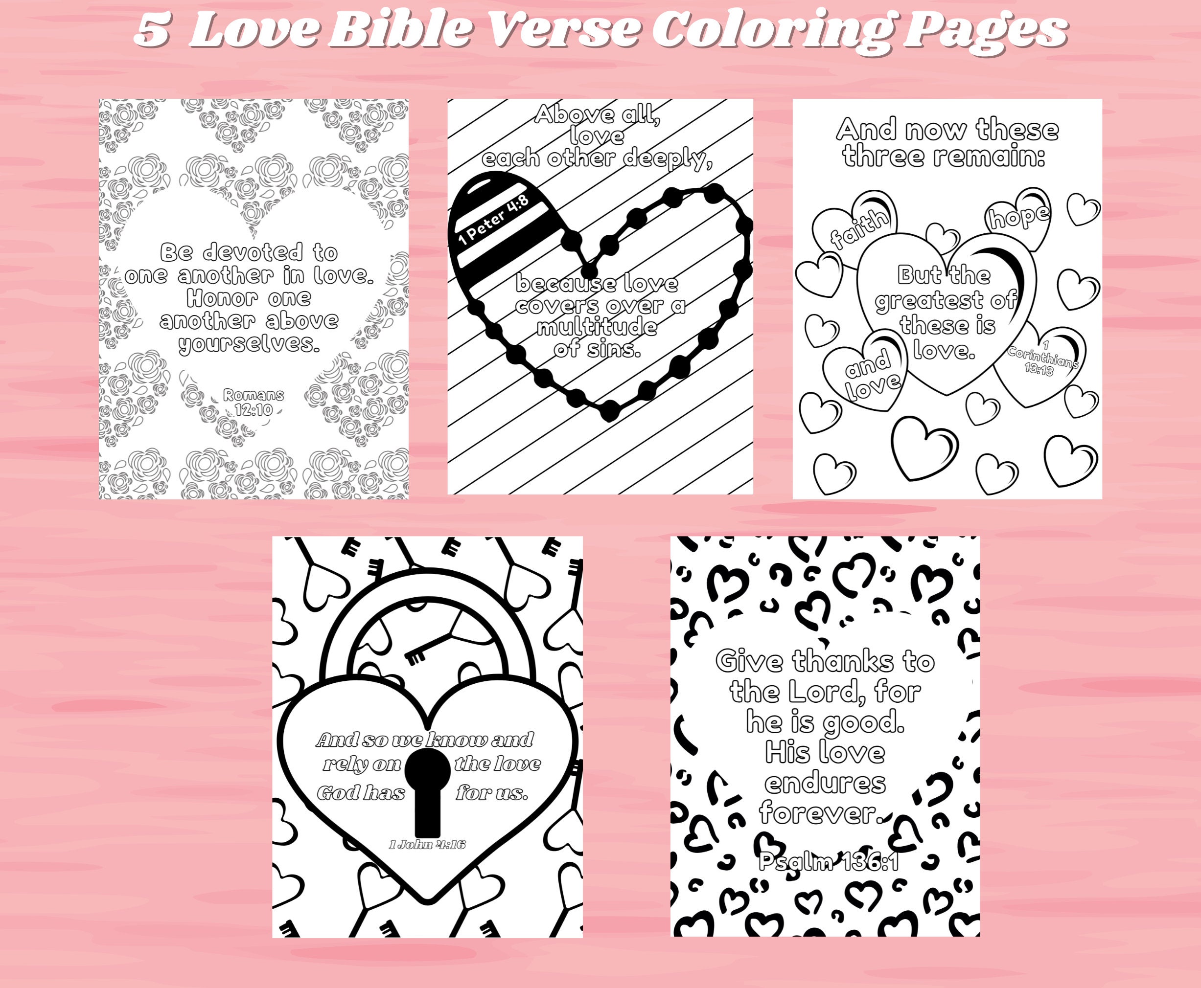 Love Bible Verse Coloring Pages, Christian Coloring Pages, Scripture ...