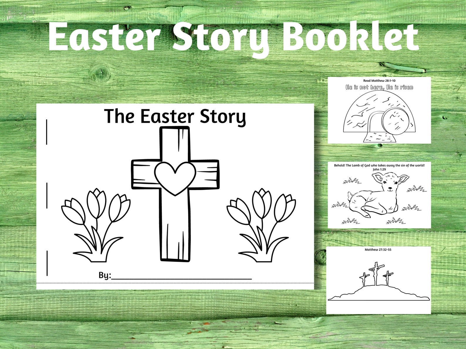 Easter Story Printable, Sunday School Craft, Easter Story Coloring ...