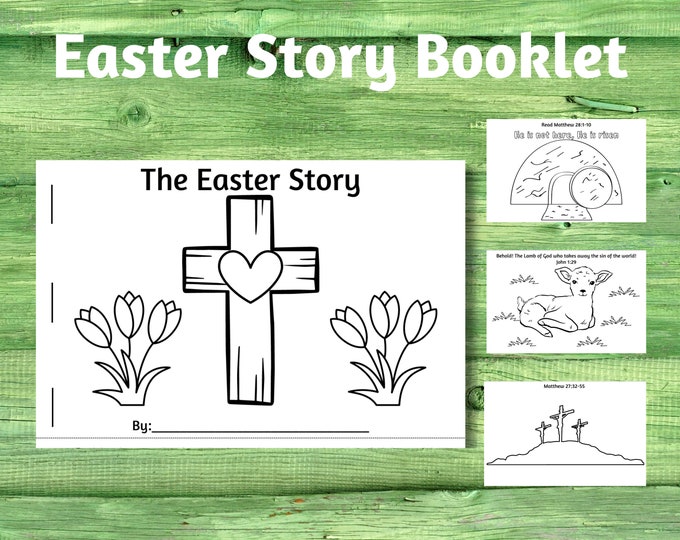 Easter Story Printable, Sunday School Craft, Easter Story Coloring ...