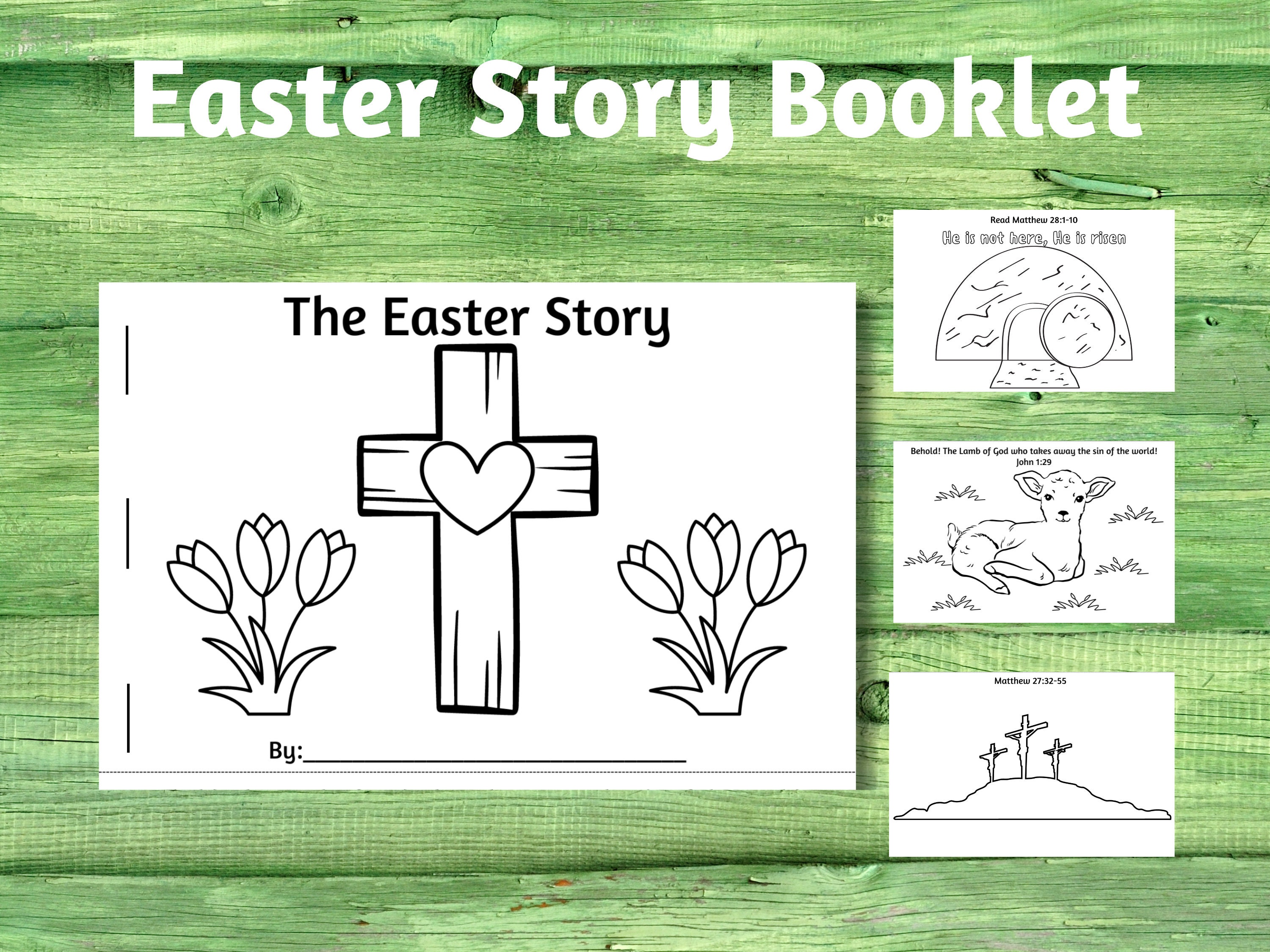 Easter Story Printable, Sunday School Craft, Easter Story Coloring ...