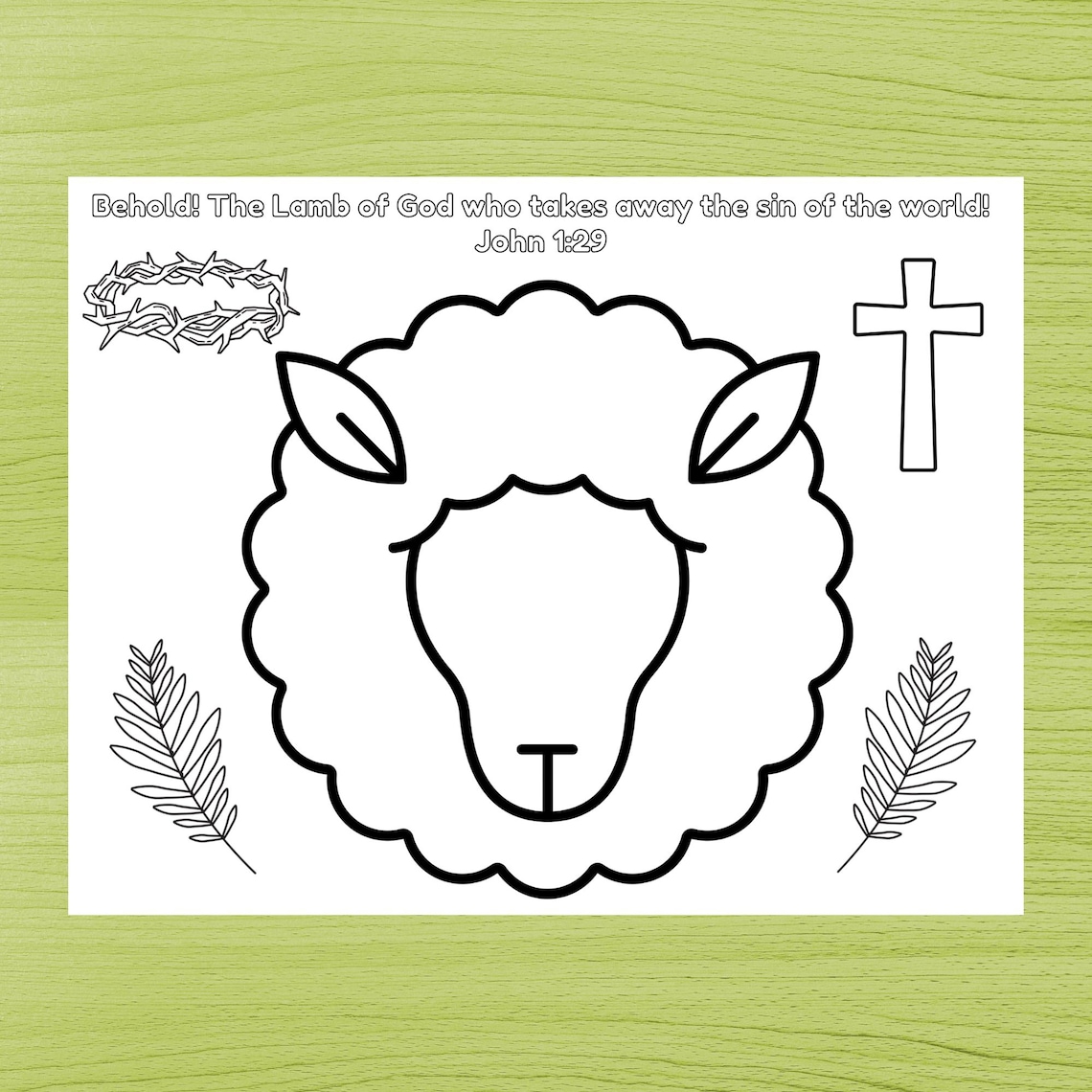 Lamb of God Coloring Page, Easter Sunday School Coloring, Easter ...