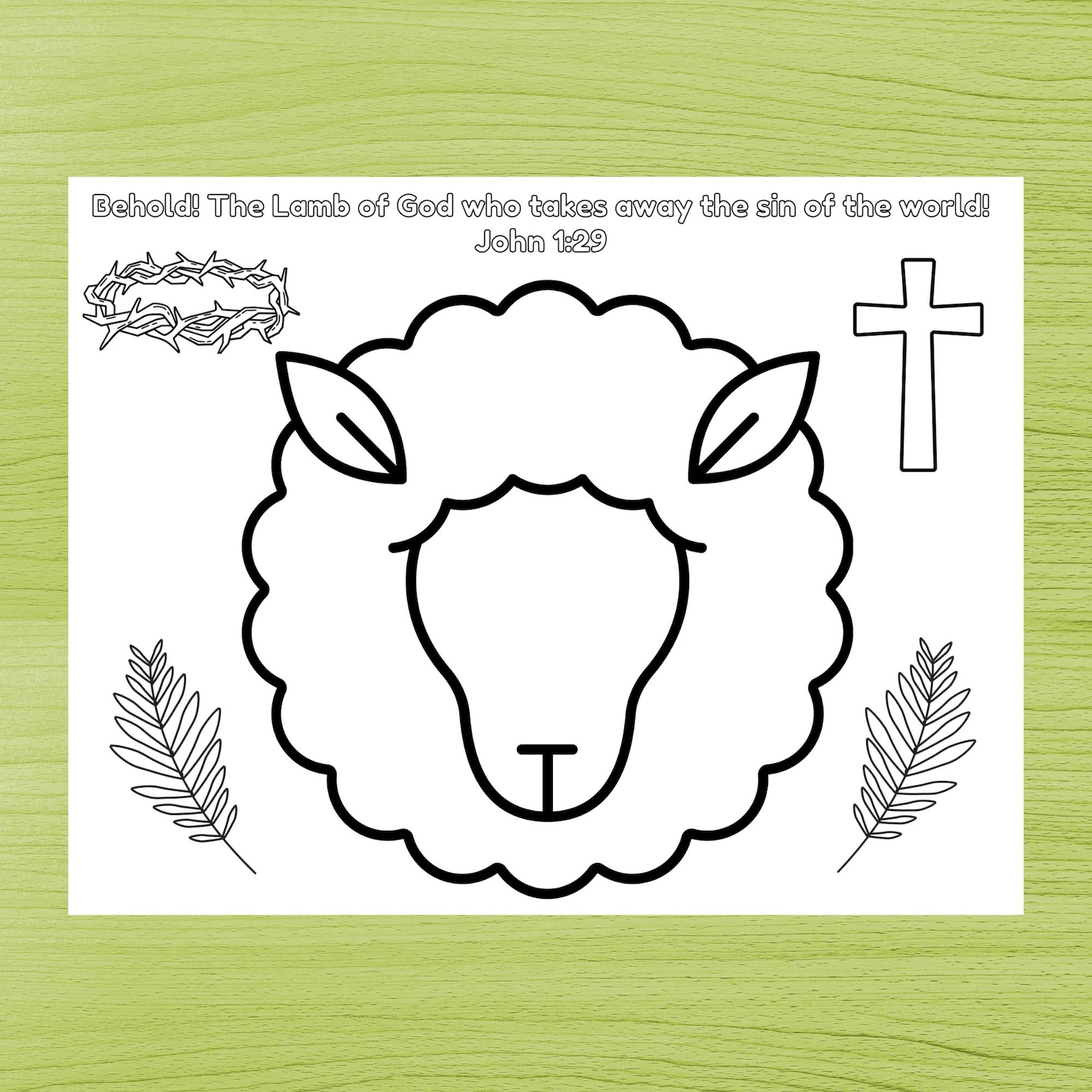 Lamb of God Coloring Page, Easter Sunday School Coloring, Easter ...