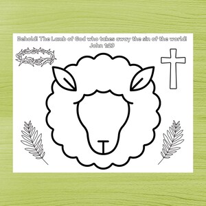 Lamb of God Coloring Page, Easter Sunday School Coloring, Easter ...
