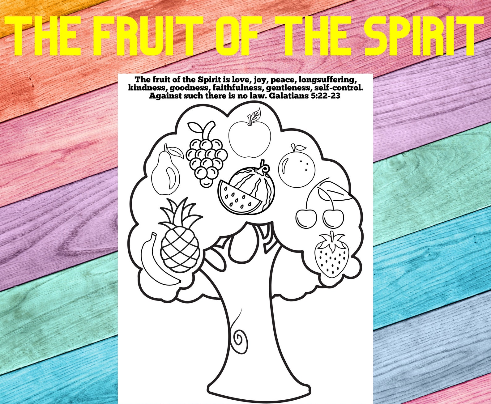 Galatians 5, Fruit of the Spirit Coloring Page, Sunday School Crafts ...