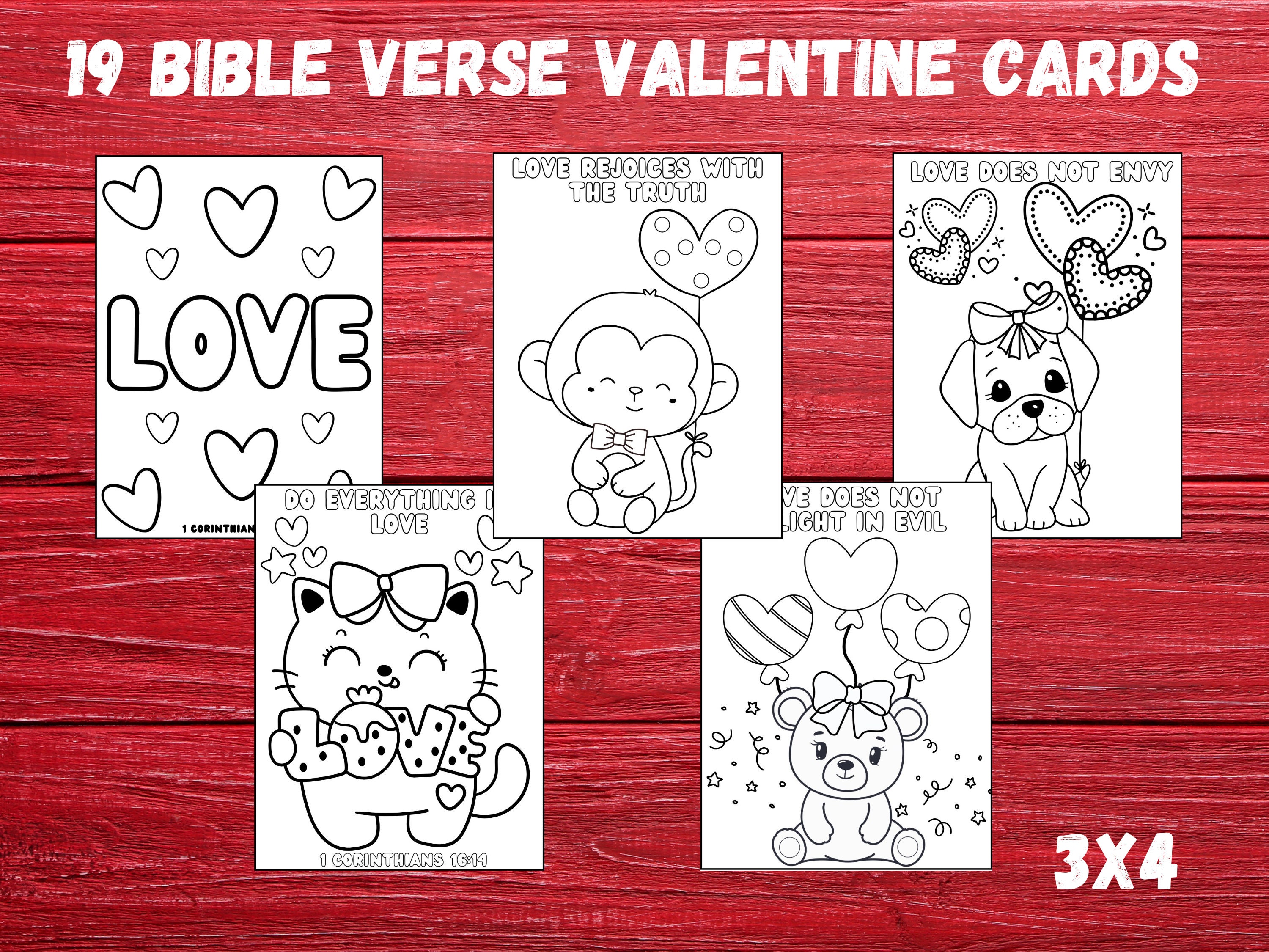 Bible Verse Valentines for Kids, Kids Valentines Cards, Christian ...