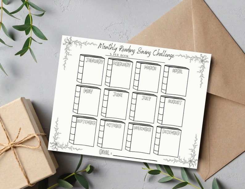 Monthly Reading Savings Challenge - Etsy