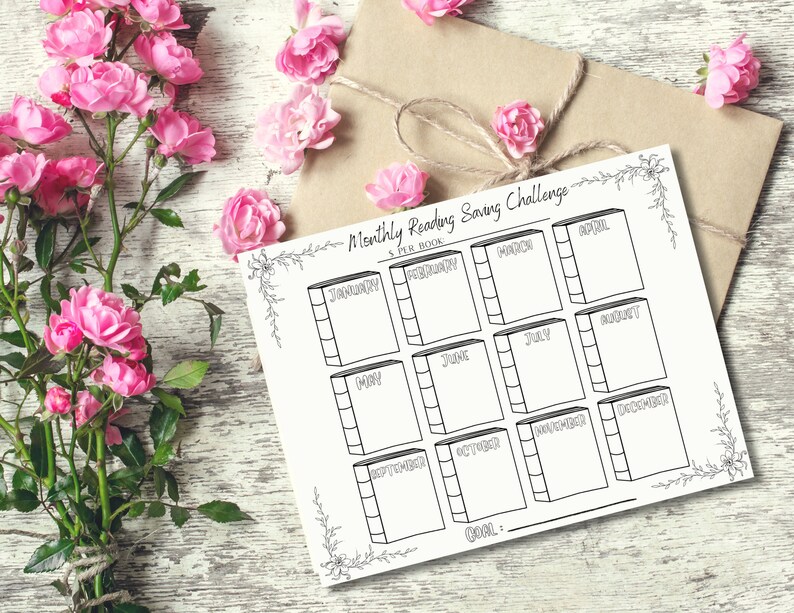 Monthly Reading Savings Challenge - Etsy