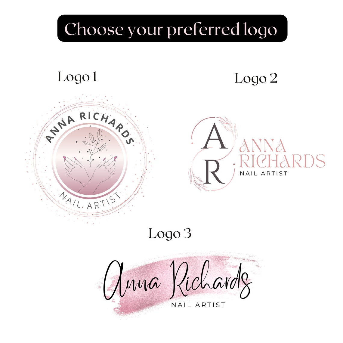 NAILS LOGO Nails Logo Design Nail Artist Logo Nail Salon - Etsy