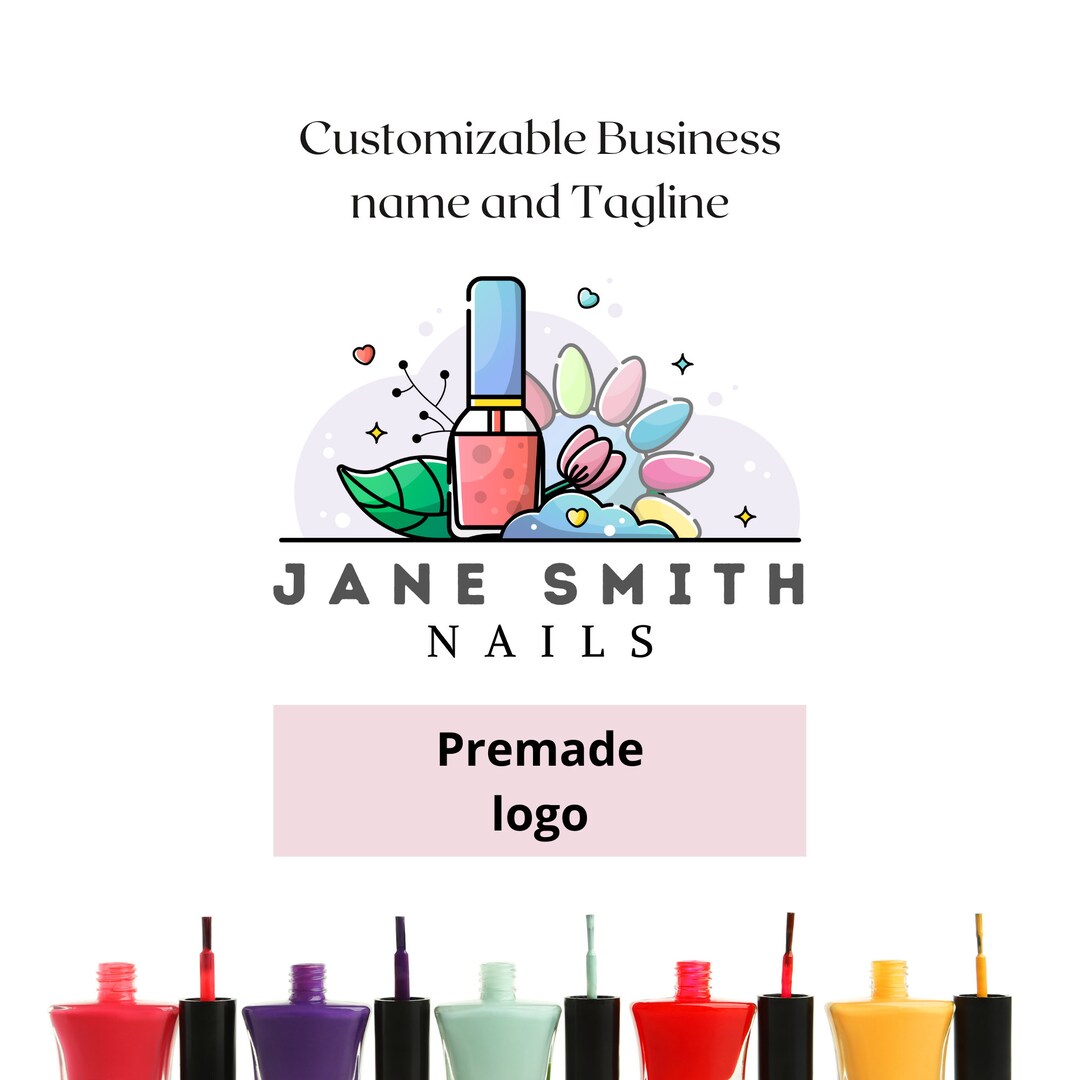 Nails Logo Design, Nails Logo, Nail Art Logo, Premade Logo, Nail Logo ...