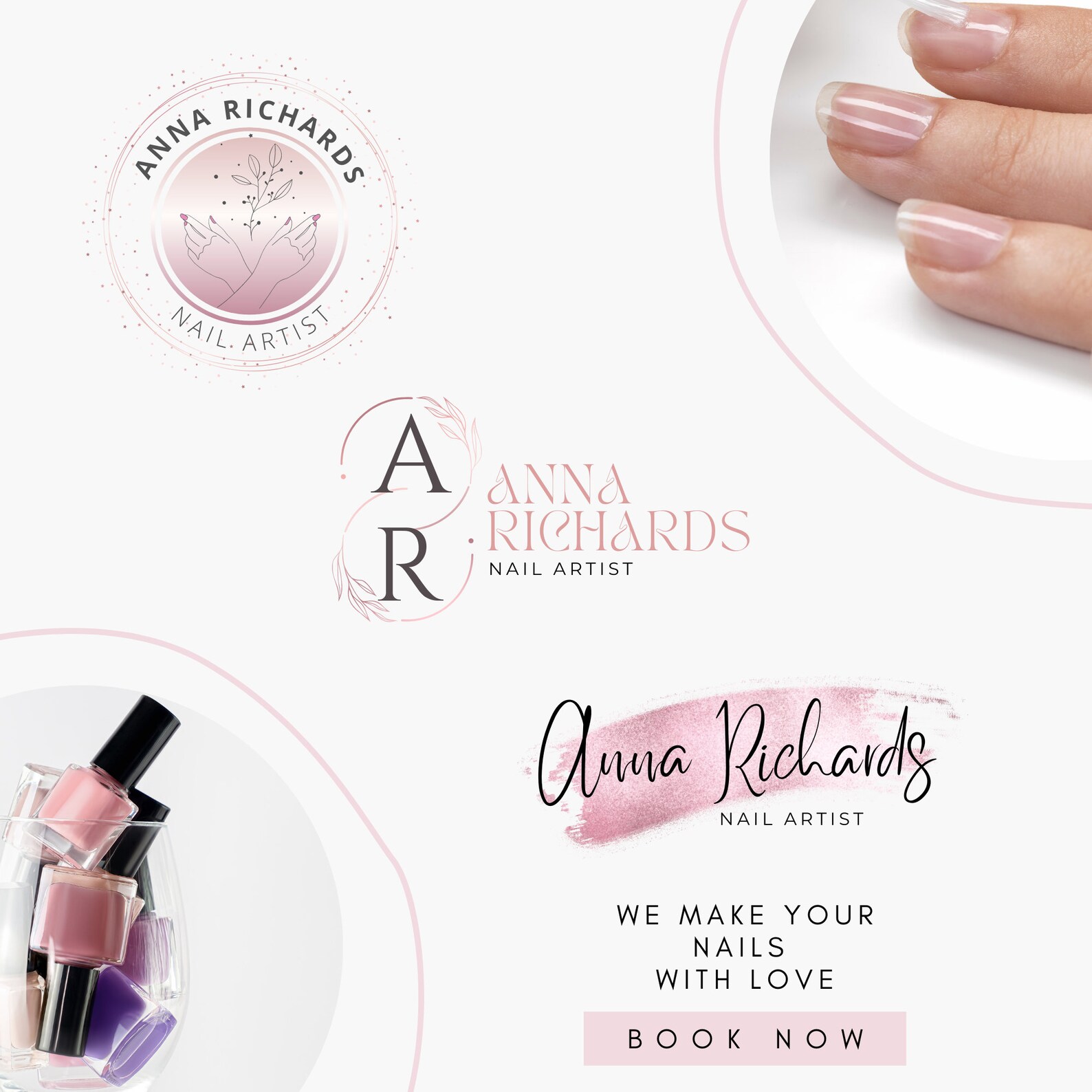 NAILS LOGO Nails Logo Design Nail Artist Logo Nail Salon - Etsy