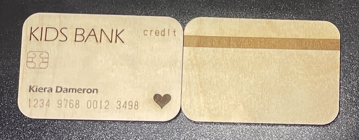 Kids Pretend Wood Credit Card - Etsy
