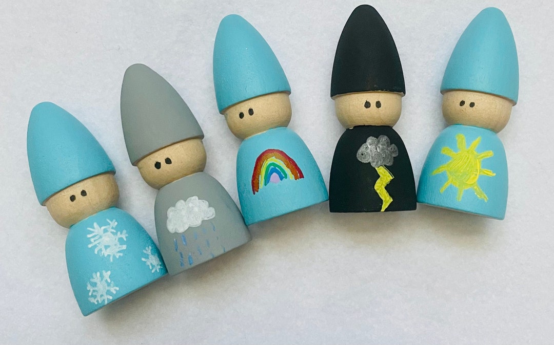 Weather Gnome Peg Doll Set - Etsy