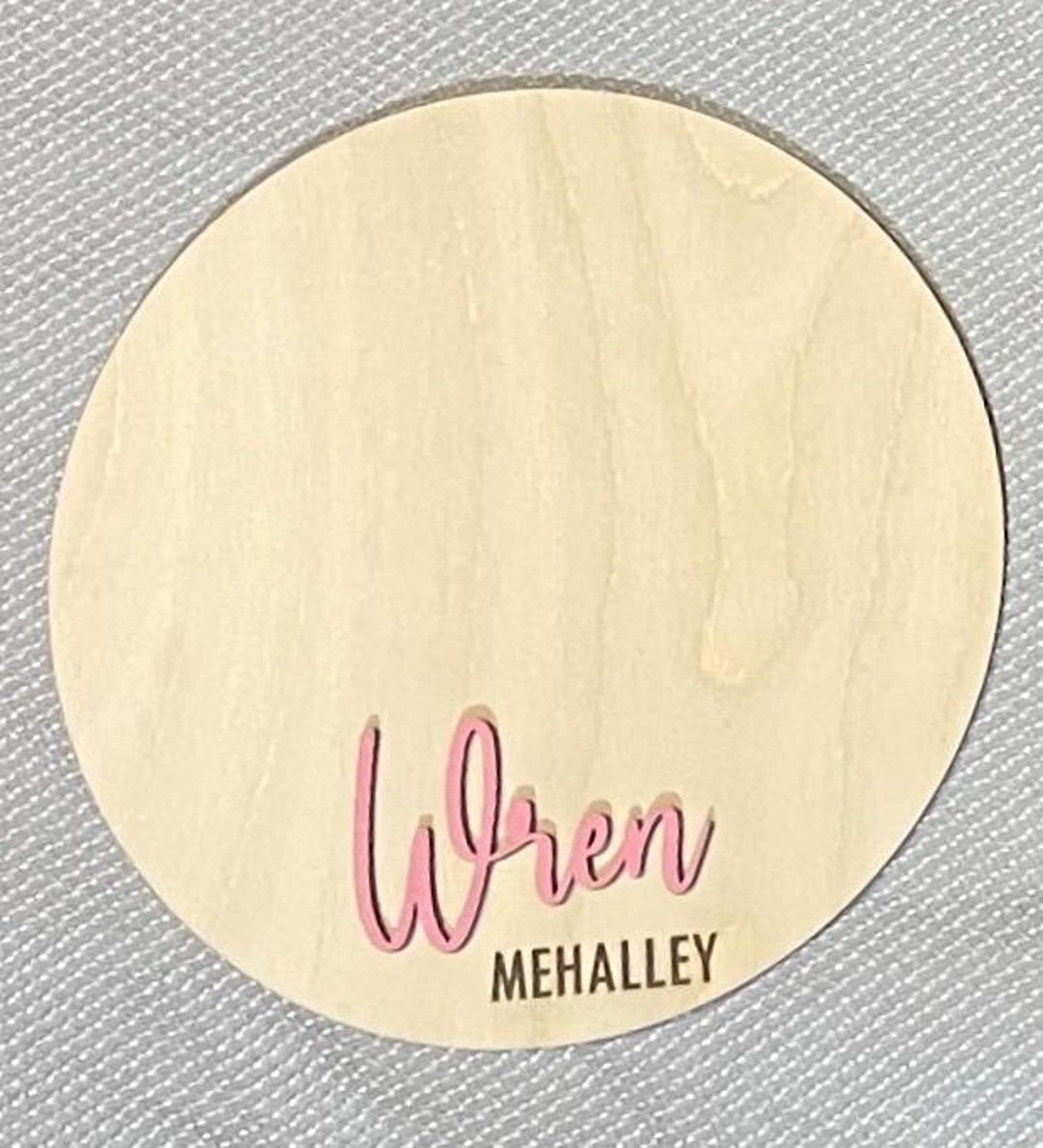Newborn Announcement Name Birth Footprint Disc Sign Set - Etsy