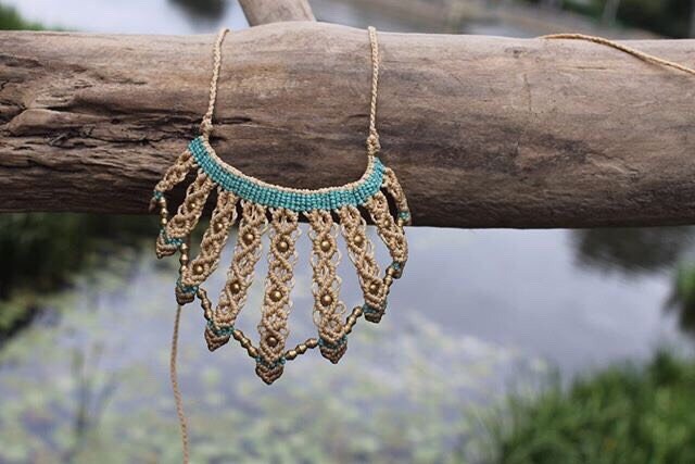 Macramé Necklace - Etsy