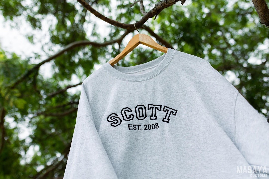 Custom Varsity Font Sweater, Custom Embroidery, Custom Sweatshirt ...