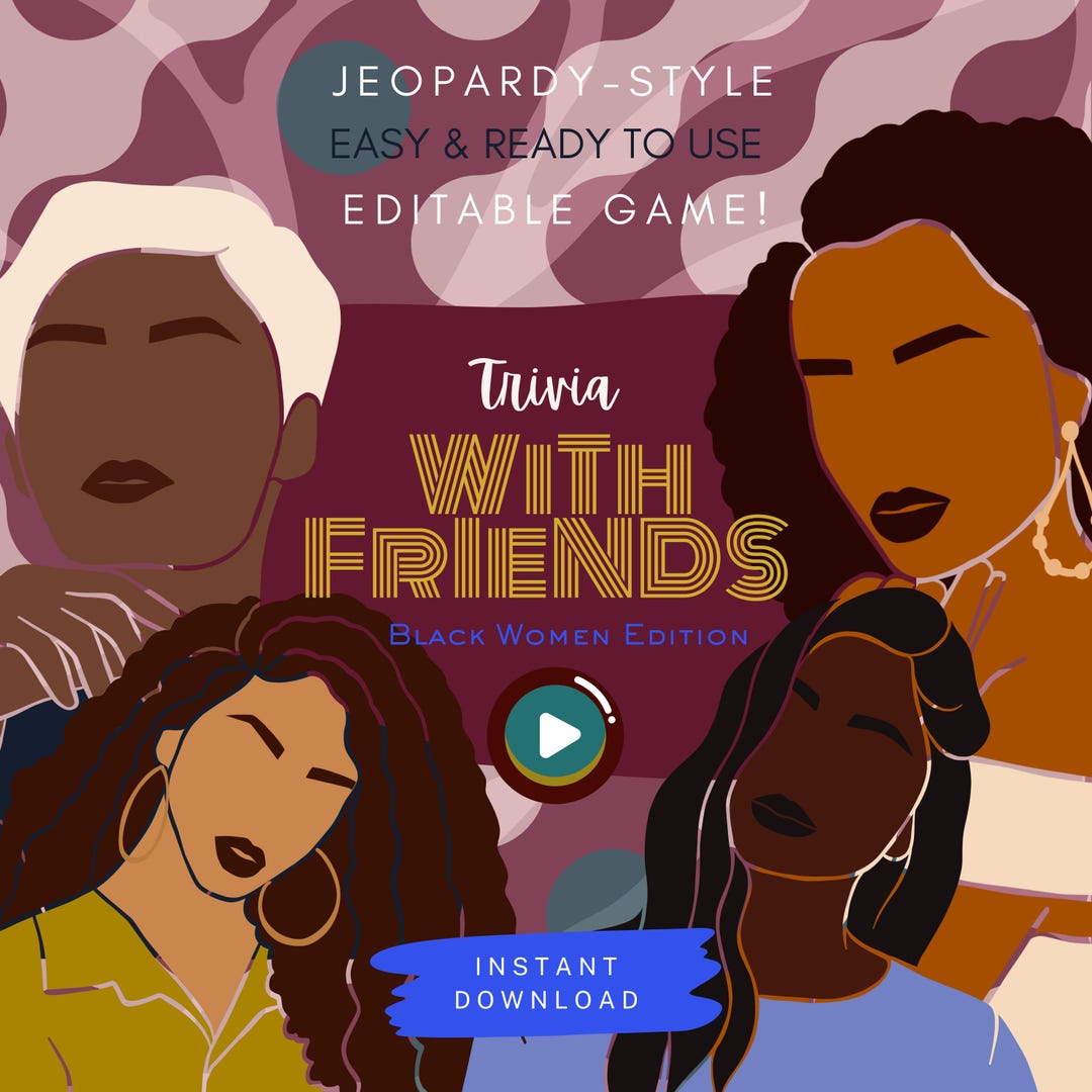 Trivia With Friends: Black Women Edition | Jeopardy Style Editable ...
