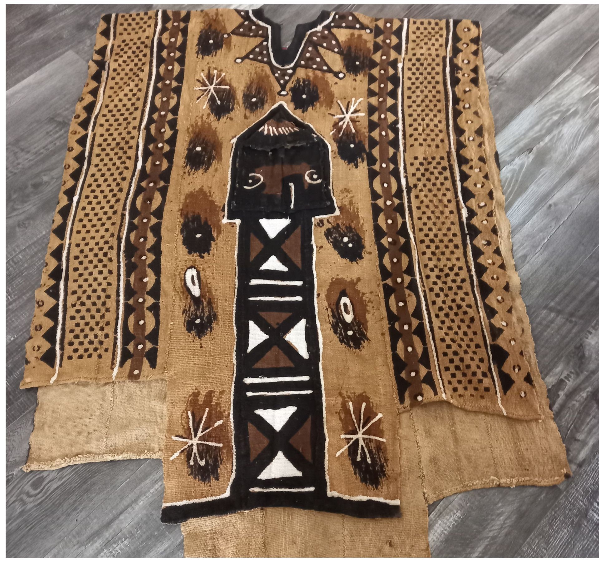 Mudcloth Bubu Splendor - Handcrafted Bogolan Kimono, Mali's Mudcloth ...