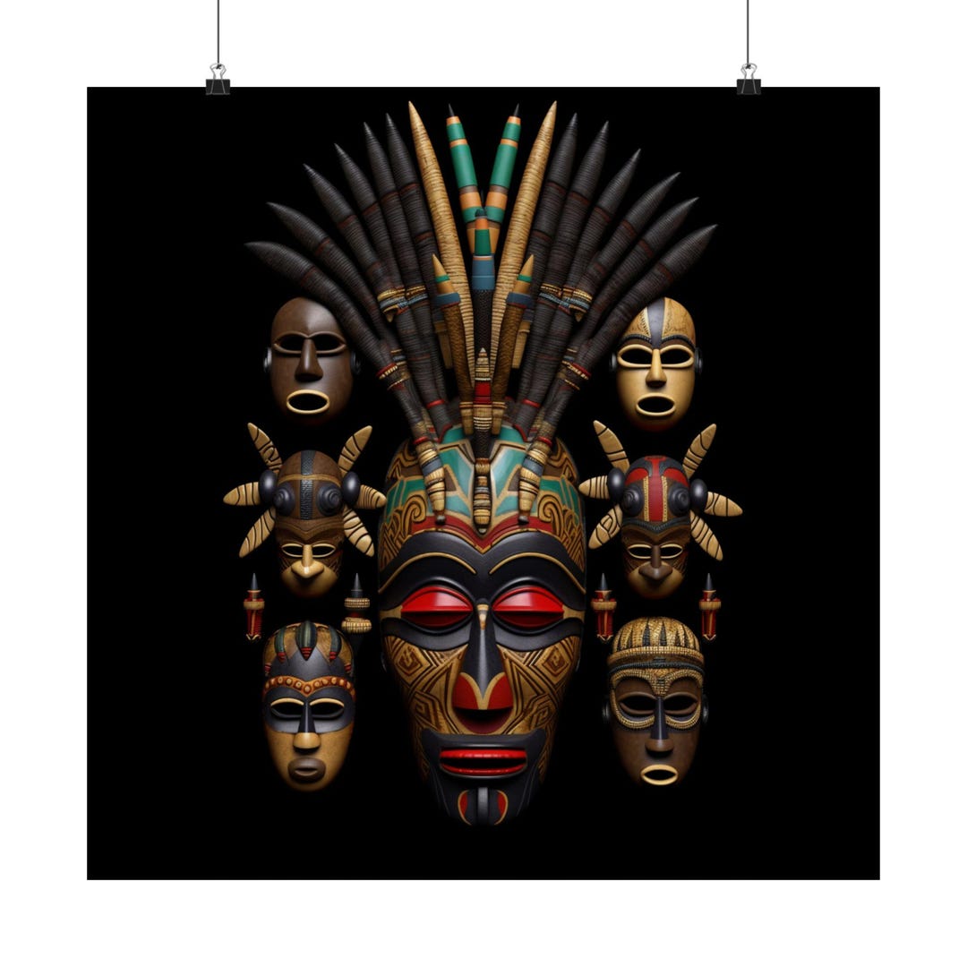 Art Posters, African Masks Wall Decor, Ethnic Home Art, Tribal Art ...