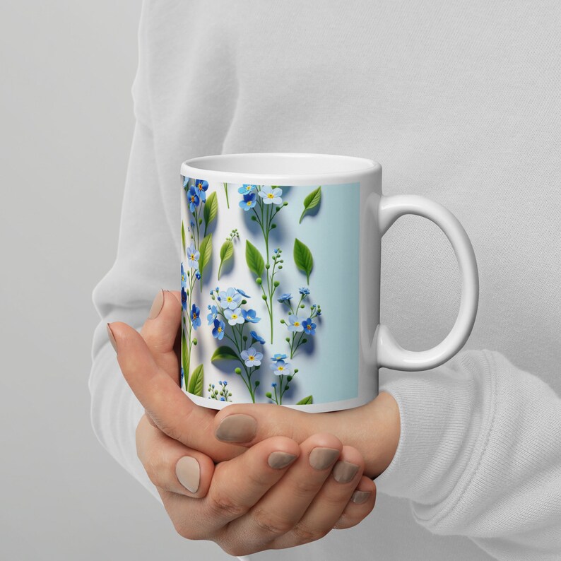 Ceramic Coffee Mug, Forget-me-not Coffee Mugs, Gift for Moms, Nature ...