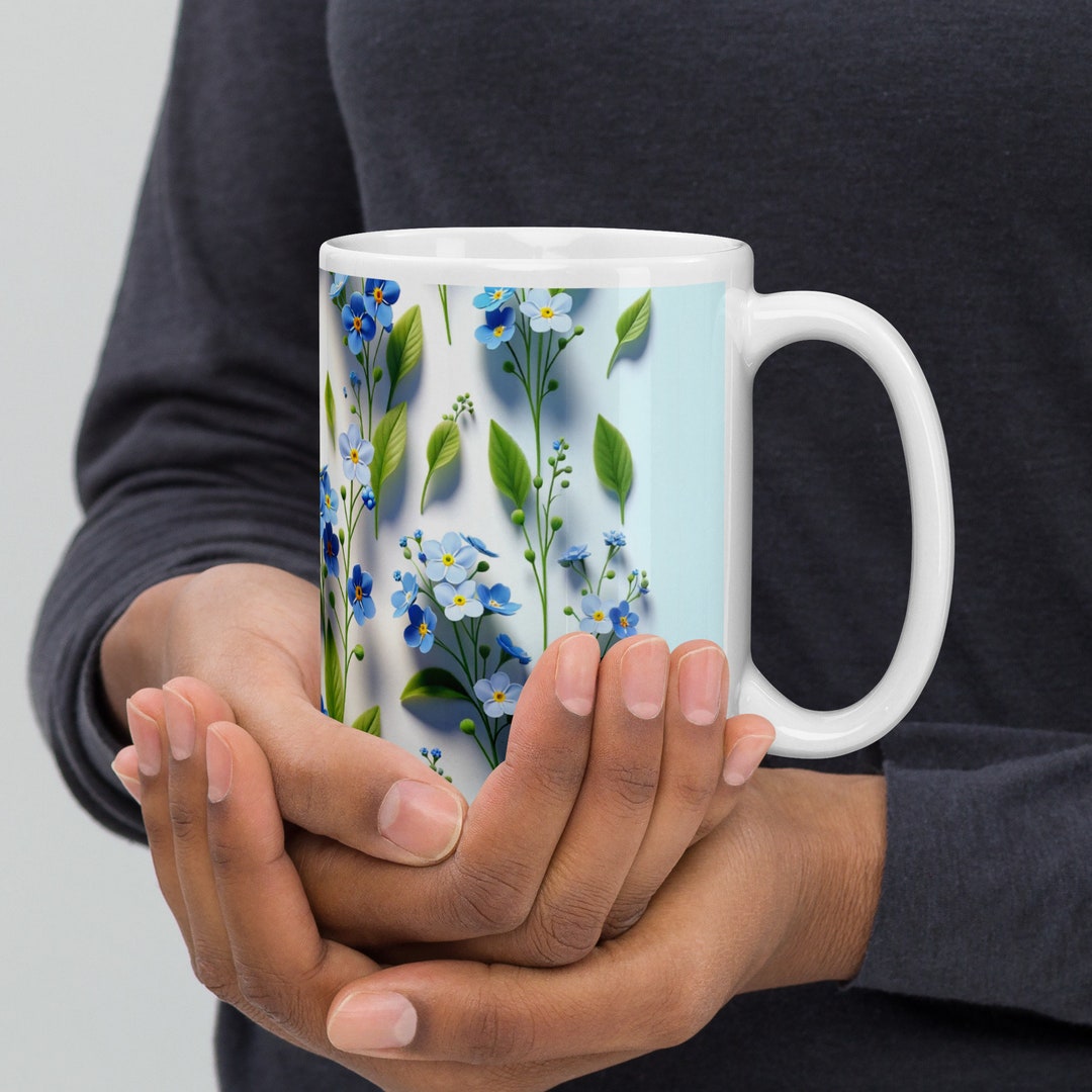 Ceramic Coffee Mug, Forget-me-not Coffee Mugs, Gift for Moms, Nature ...