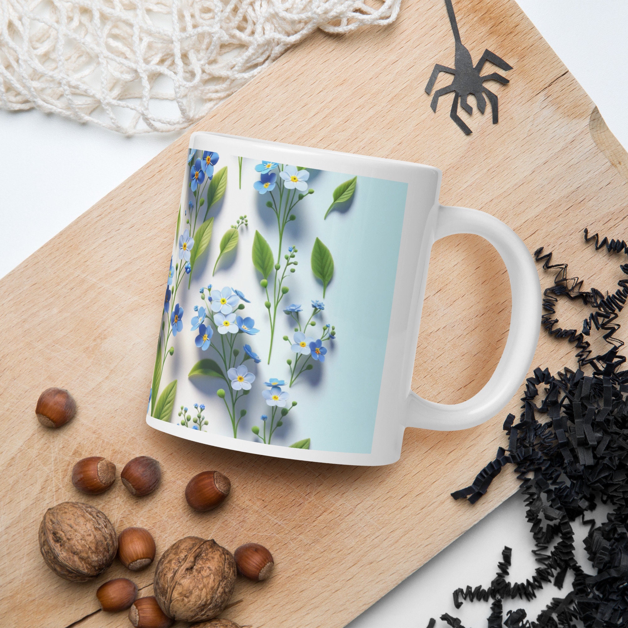 Ceramic Coffee Mug, Forget-me-not Coffee Mugs, Gift for Moms, Nature ...