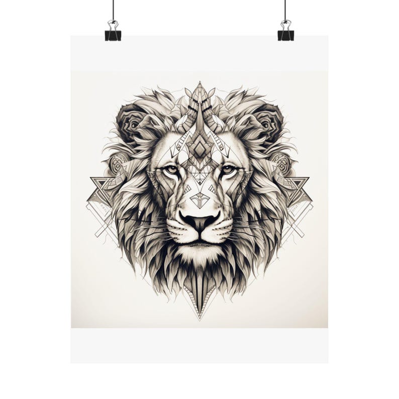 Lion Head Matte Vertical Poster, Wildlife Animal Wall Art, Jungle Theme ...