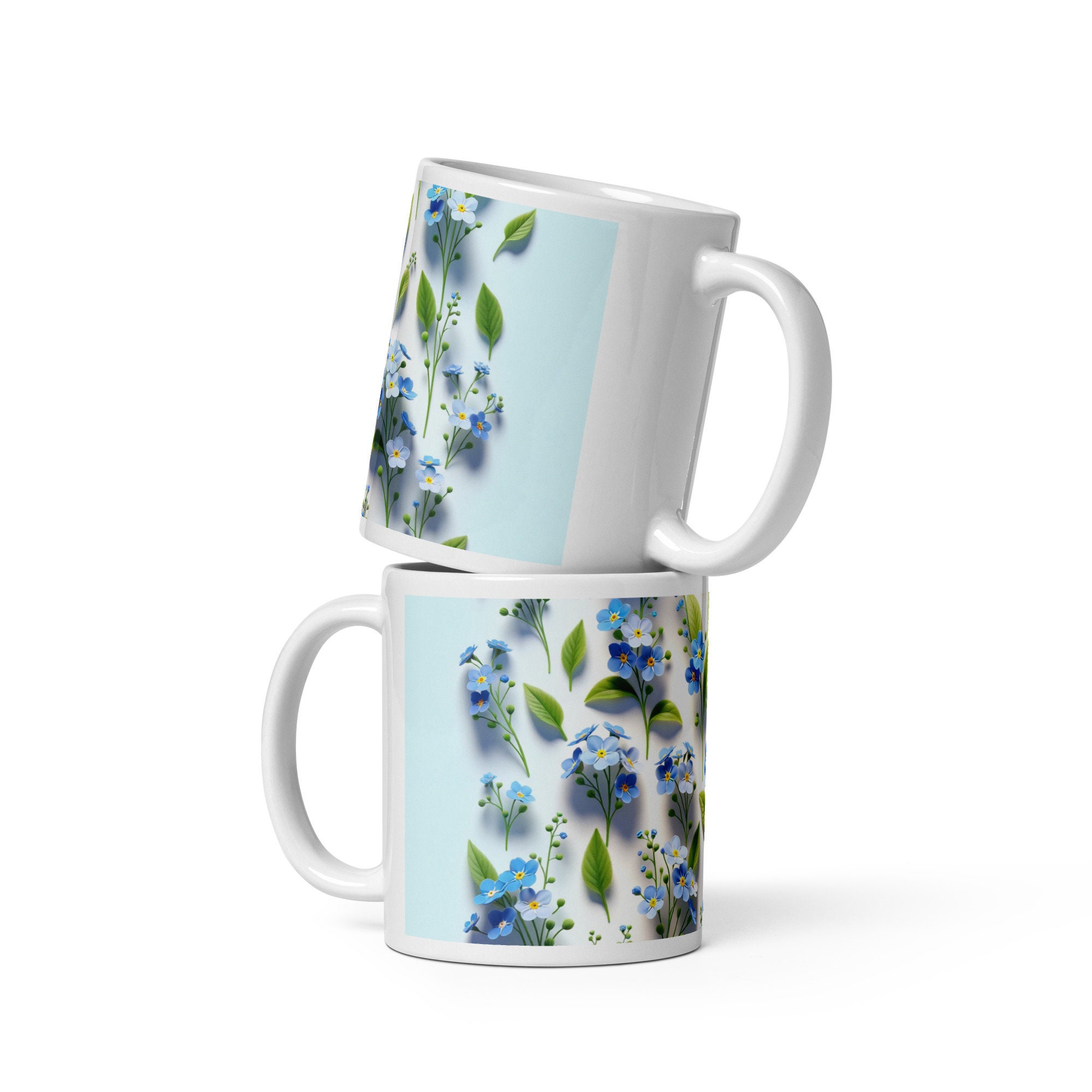 Ceramic Coffee Mug, Forget-me-not Coffee Mugs, Gift for Moms, Nature ...