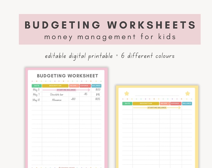 Income and Expense Tracker Printable, Money Management Worksheet for ...