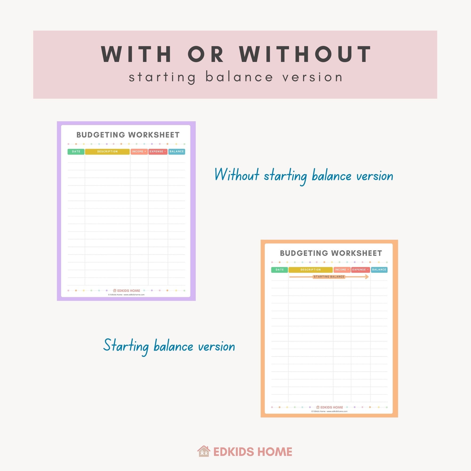 Income and Expense Tracker Printable, Money Management Worksheet for ...