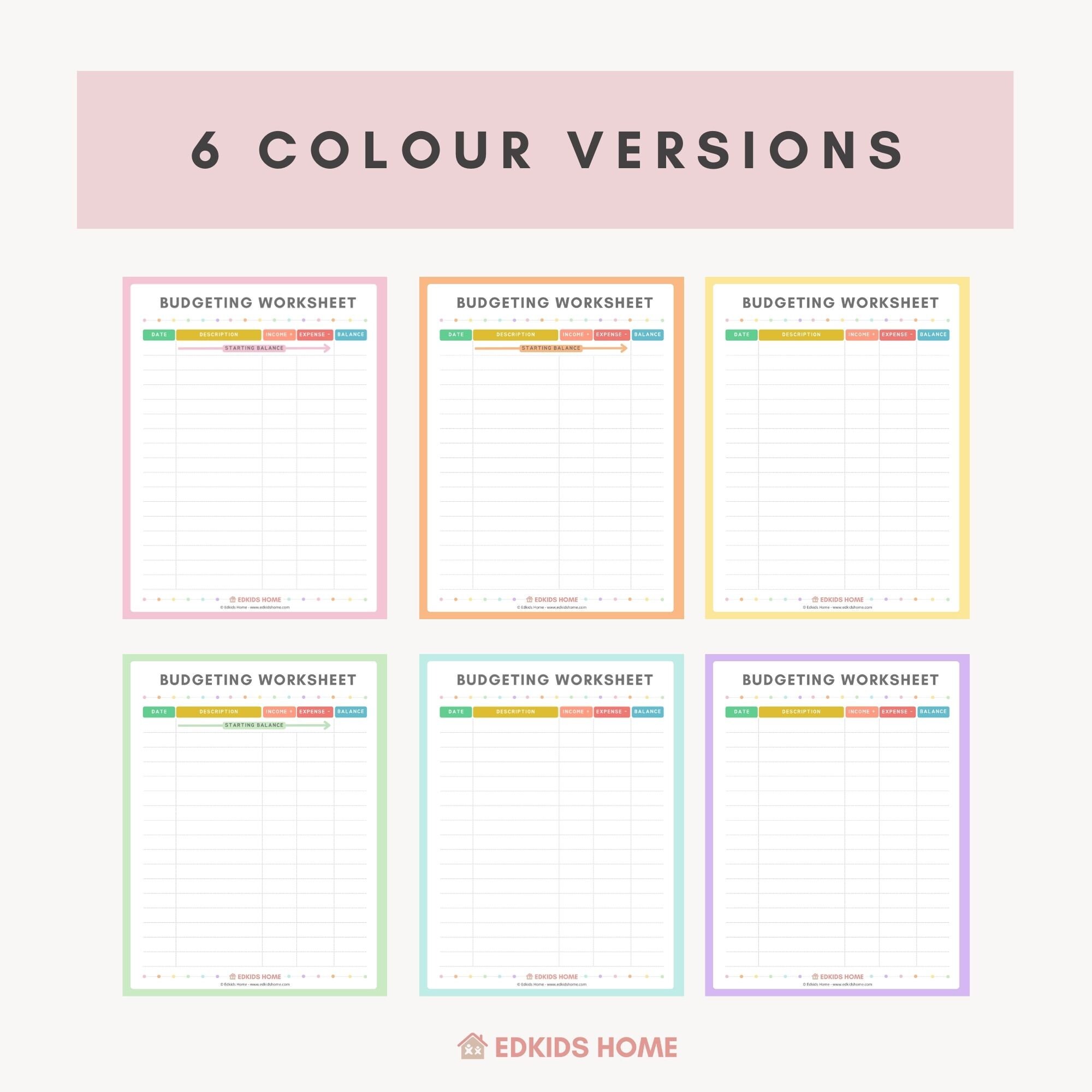 Income and Expense Tracker Printable, Money Management Worksheet for ...