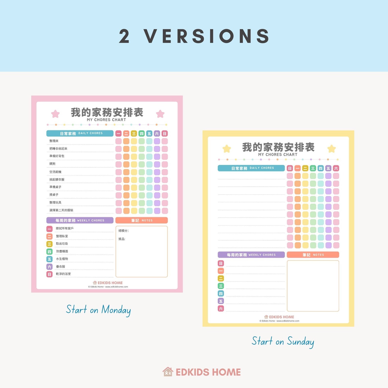 Learn Chinese Language, Kids Chores Chart, Editable Checklist Board ...