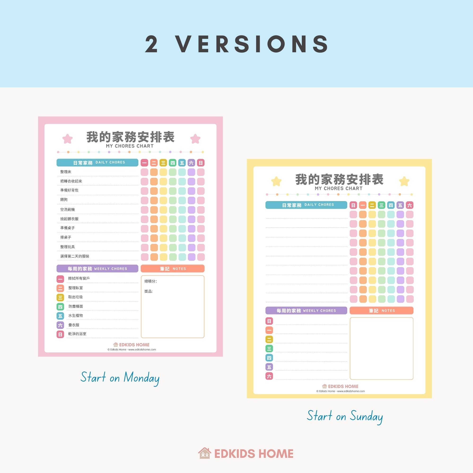 Learn Chinese Language, Kids Chores Chart, Editable Checklist Board ...
