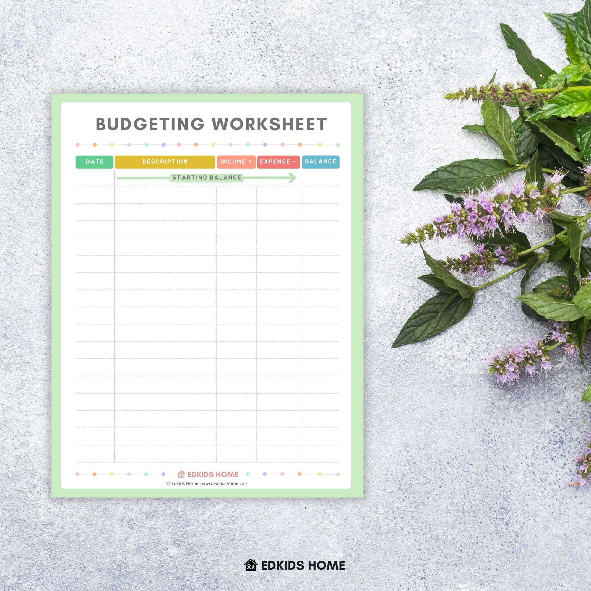 Income and Expense Tracker Printable, Money Management Worksheet for ...