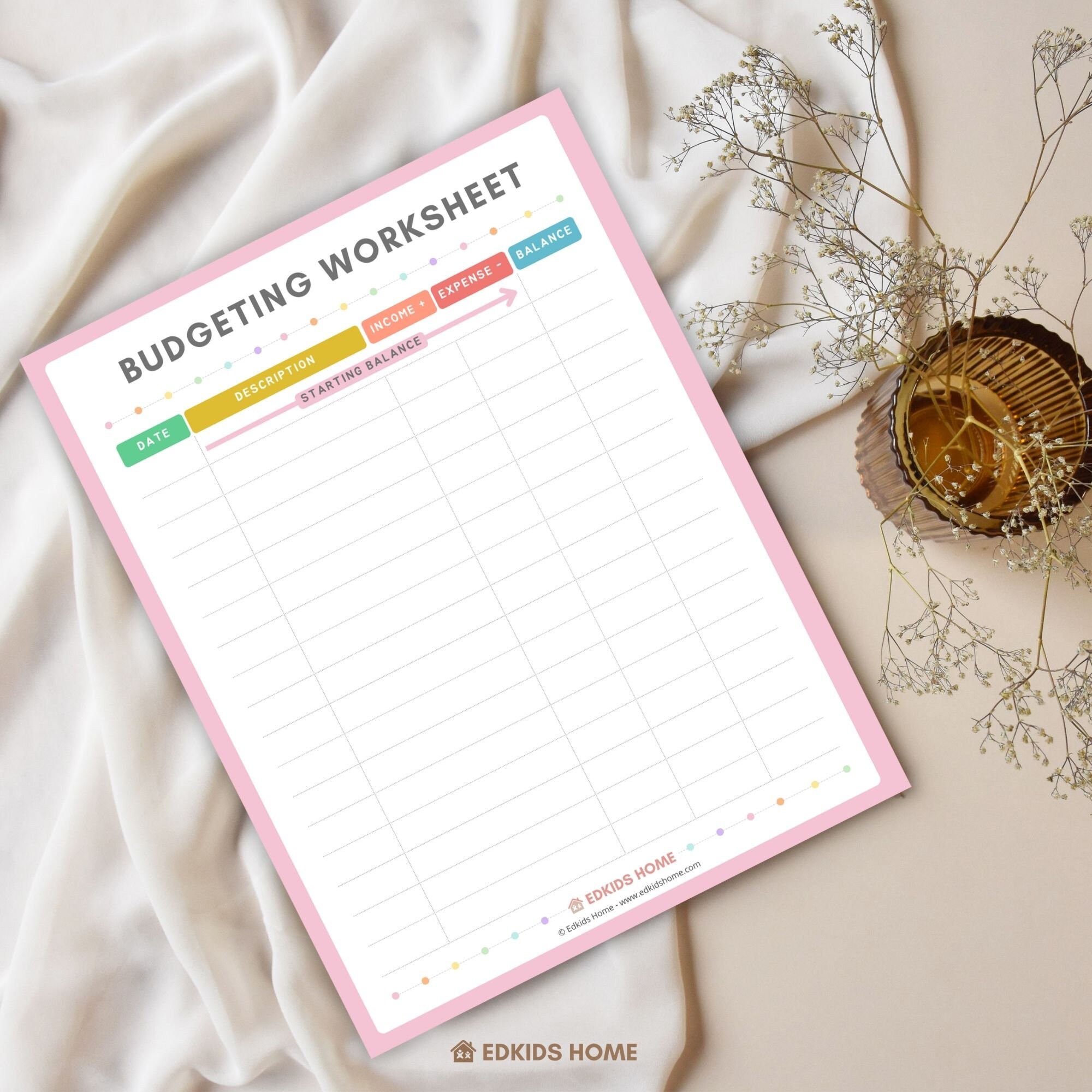 Income and Expense Tracker Printable, Money Management Worksheet for ...