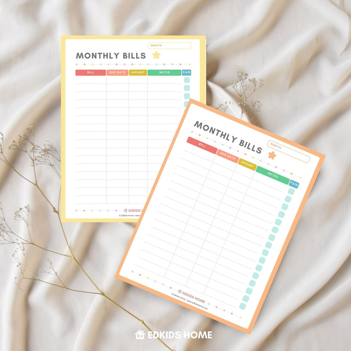 Monthly Bills Tracker Editable, Money Management Worksheet for Kids ...