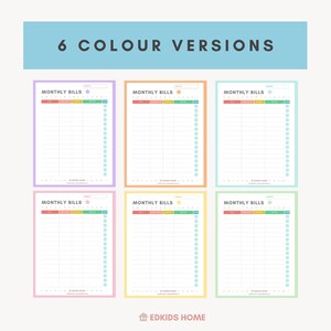 Monthly Bills Tracker Editable, Money Management Worksheet for Kids ...