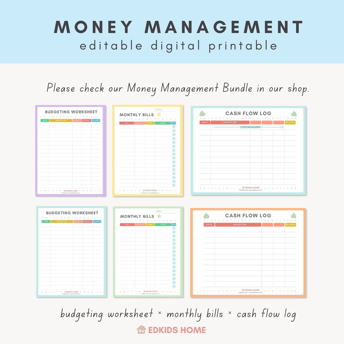 Kids Chores Chart Allowance, Editable Checklist Board, Daily Weekly ...