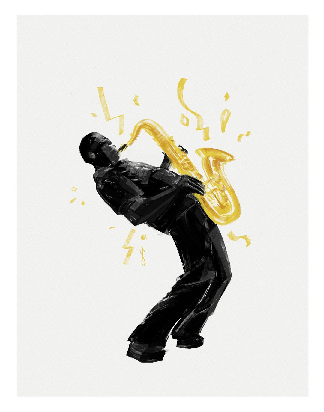 Saxophone Player Art Print - Etsy