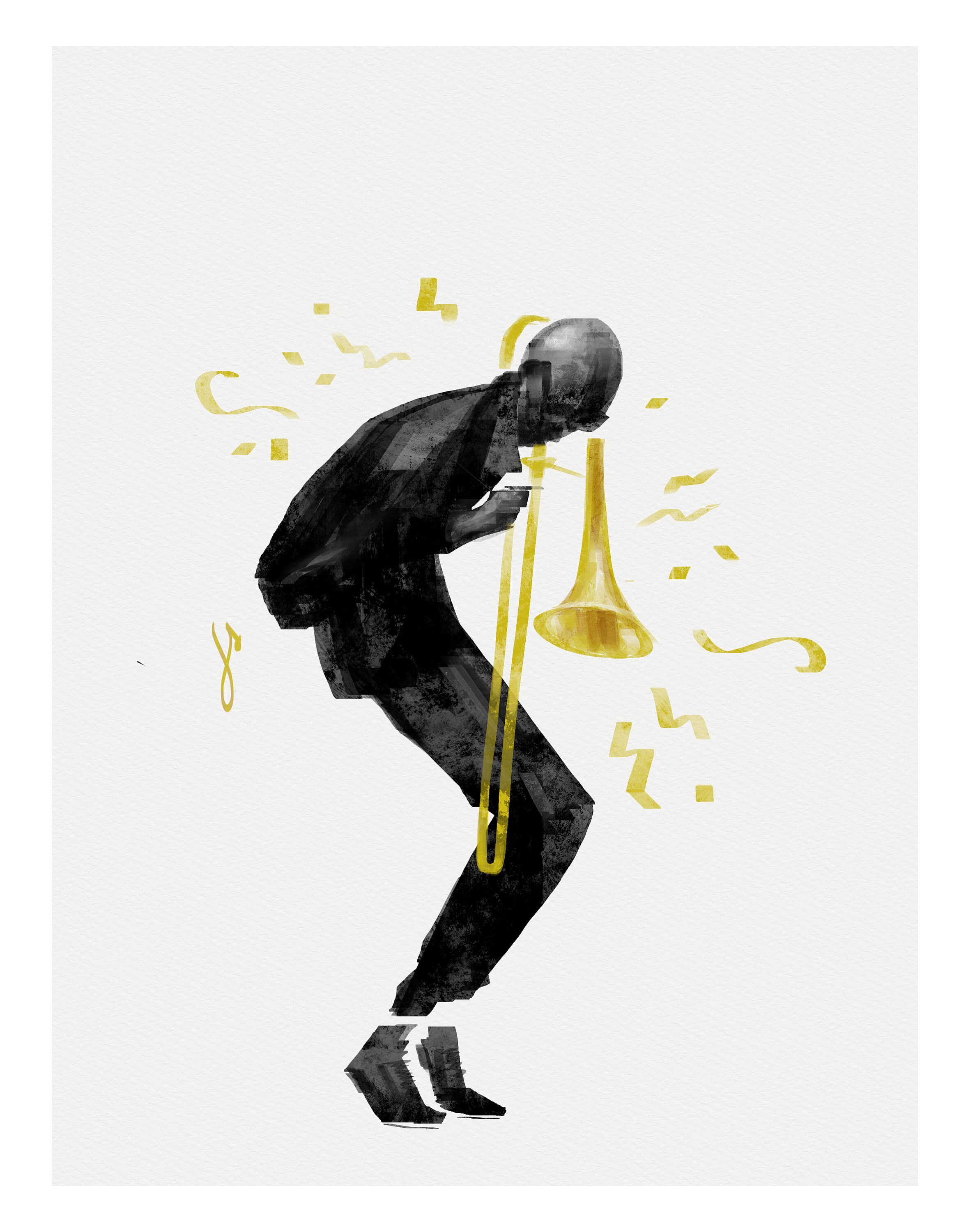 Trombone Player Art Print - Etsy