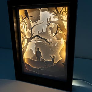 Wizard Magic LIGHTBOX / Shadowbox Forbidden Forest - Etsy