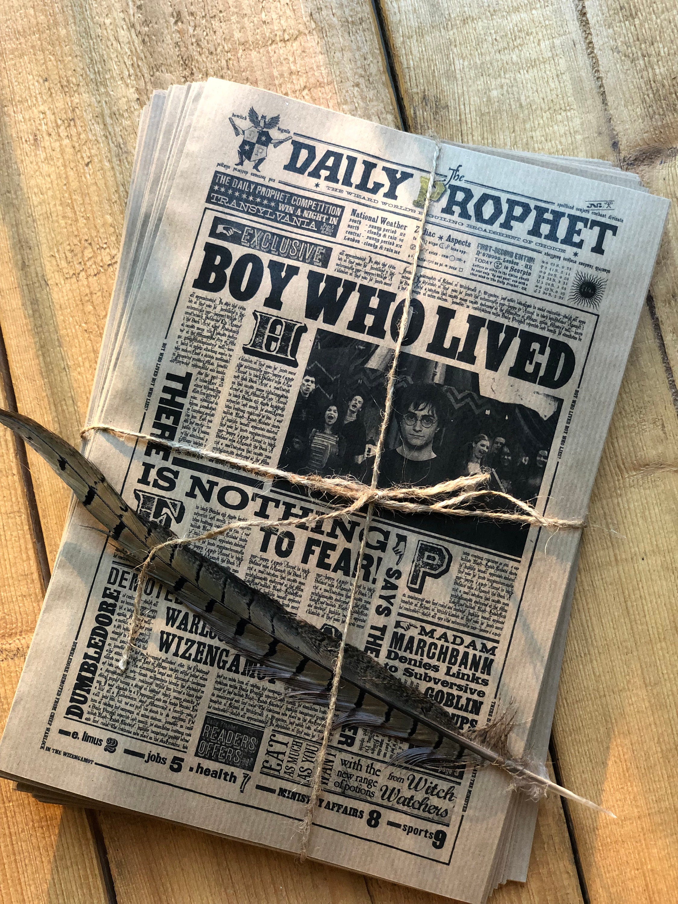 Wizard Newspaper Props FIVE Versions Full Size Front & - Etsy