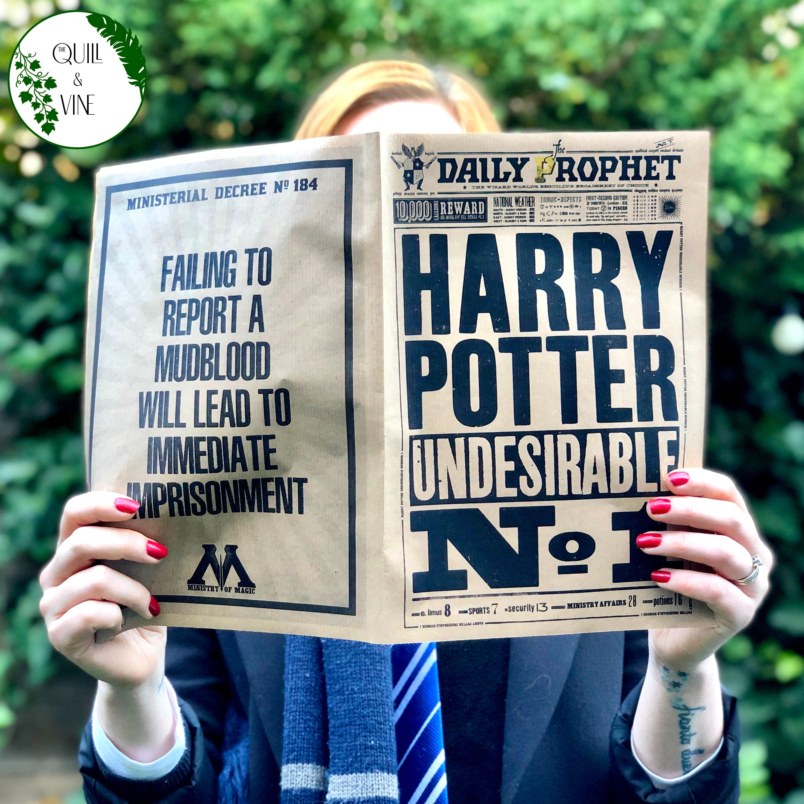 Wizard Newspaper Props FIVE Versions Full Size Front & - Etsy