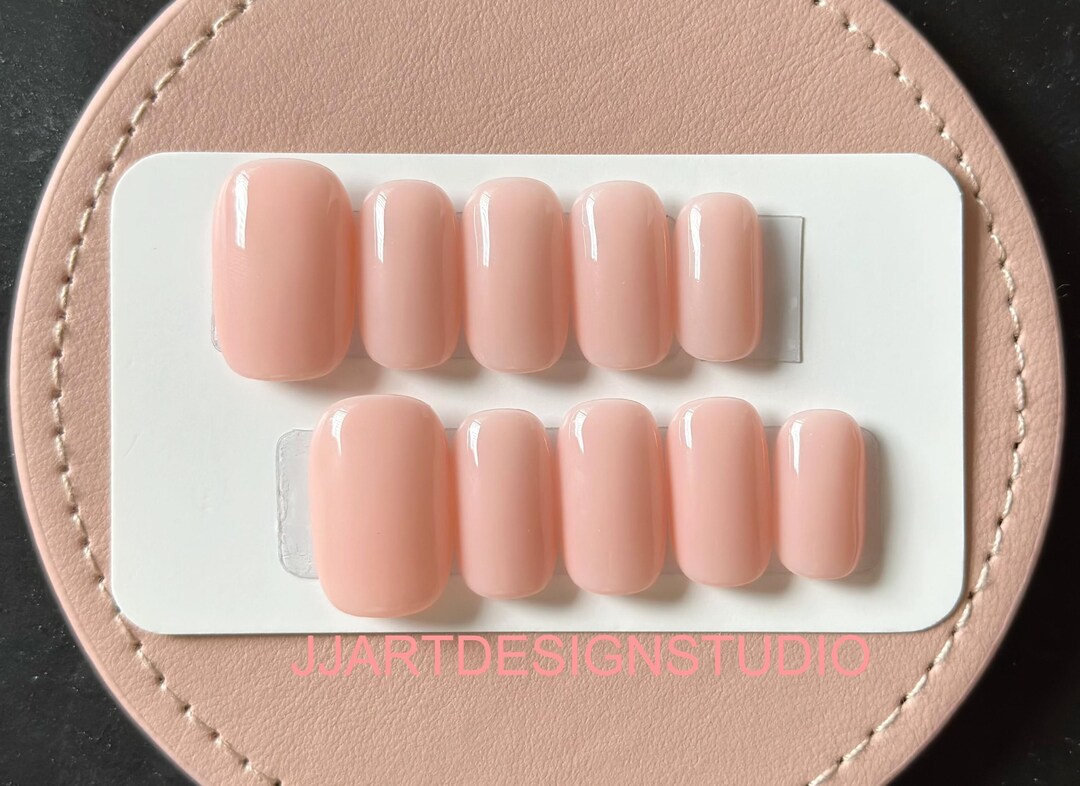Milky Pink Press on Nails Custom Handmade Reusable Press Ons Pinkie ...