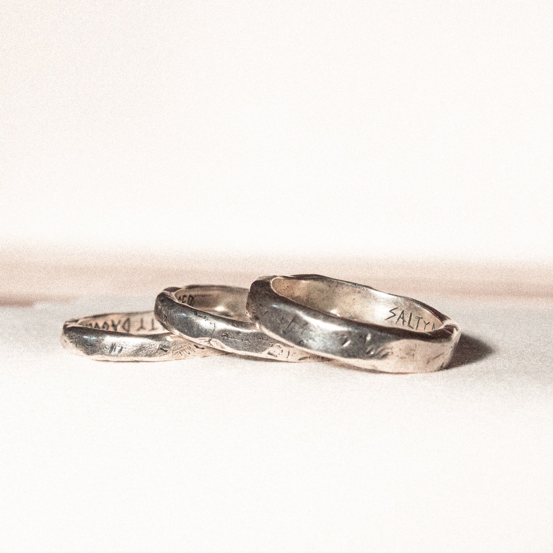 Three Amigos Set | Men's Sterling Silver Rings | Handcrafted 925 Stackable Set | Vintage Style ...