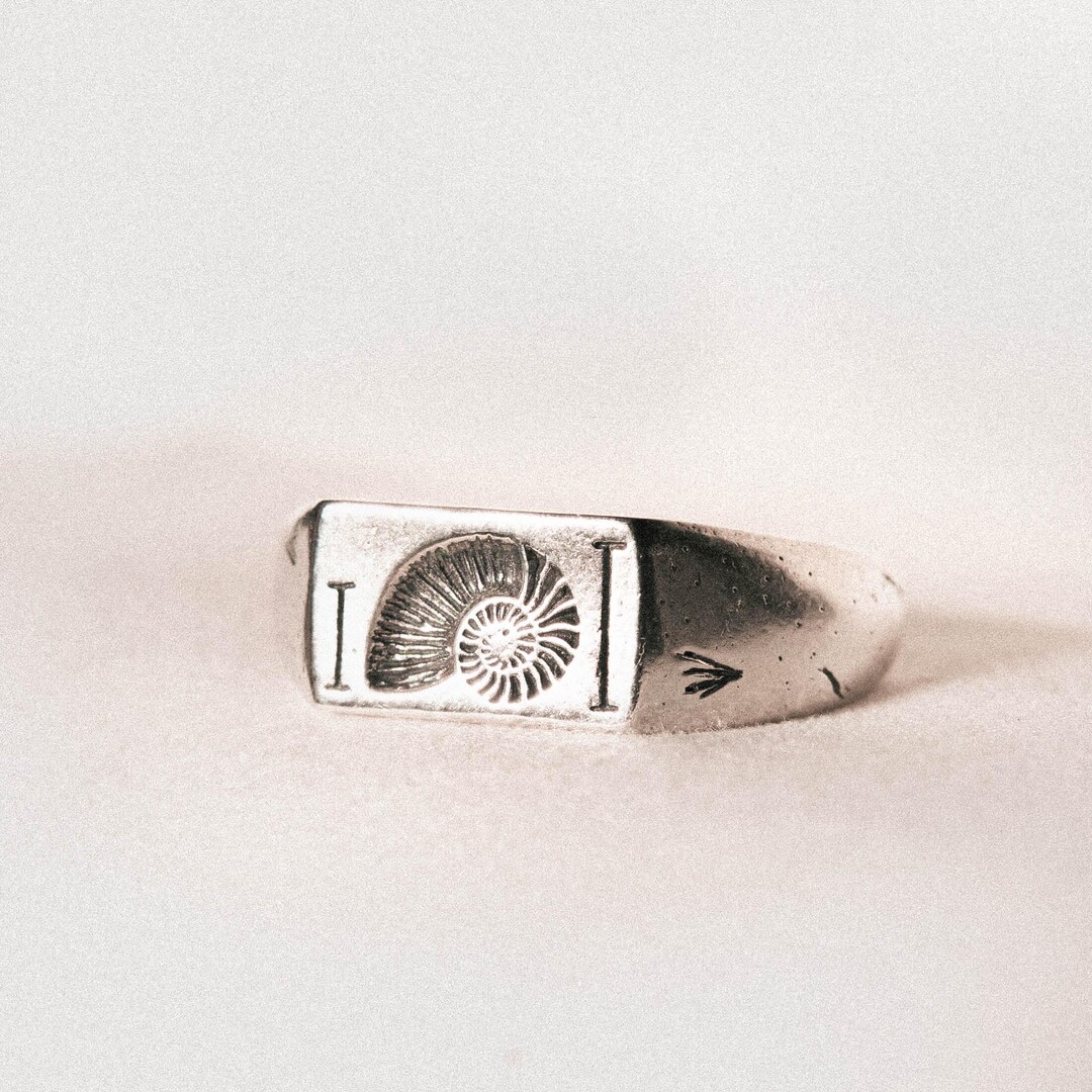 Fibonacci Ring | 925 Sterling Silver | Seashell Signet | Ocean Jewelry | Handmade | Unisex ...