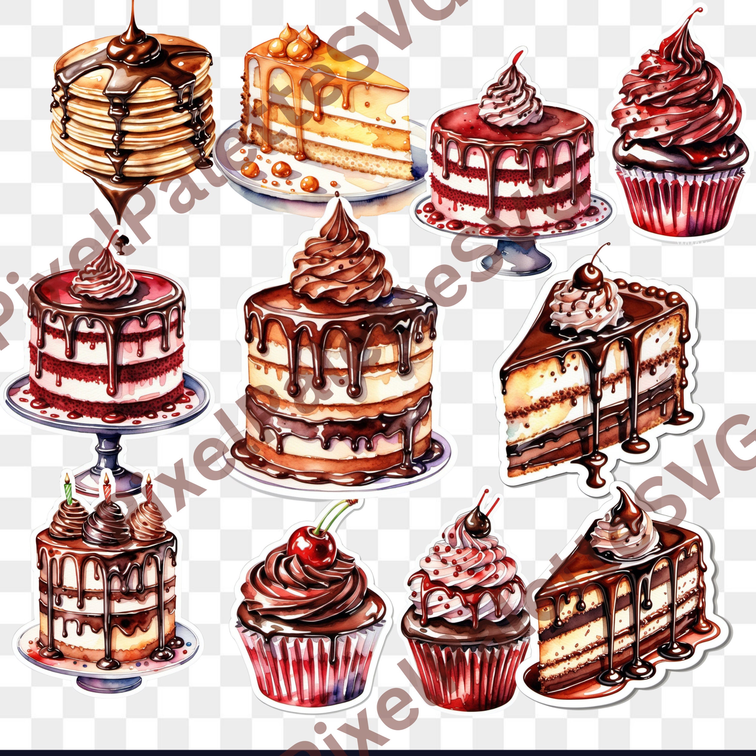 Set of 23 Food Cliparts, Transparent Background,png Files,high ...