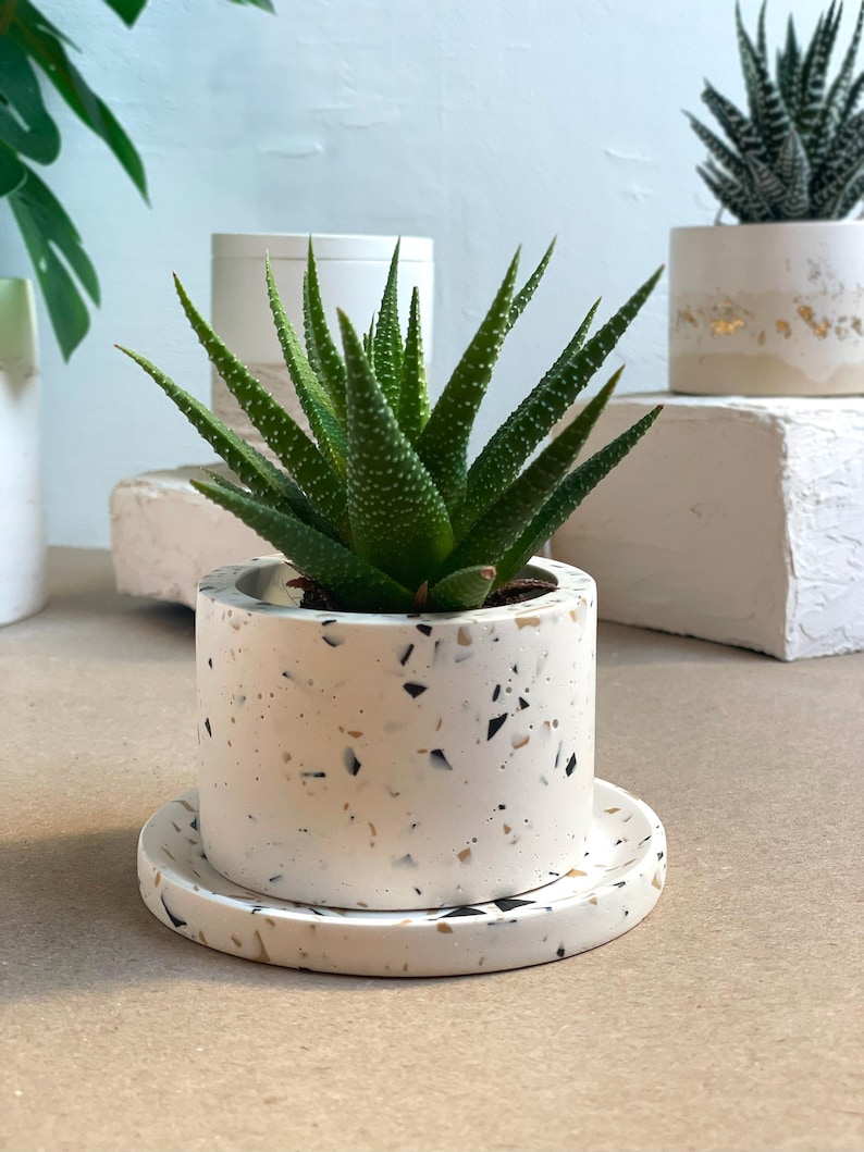 Terrazzo Flower Pot | Two Sizes | Jesmonite Terrazzo Planter - Etsy