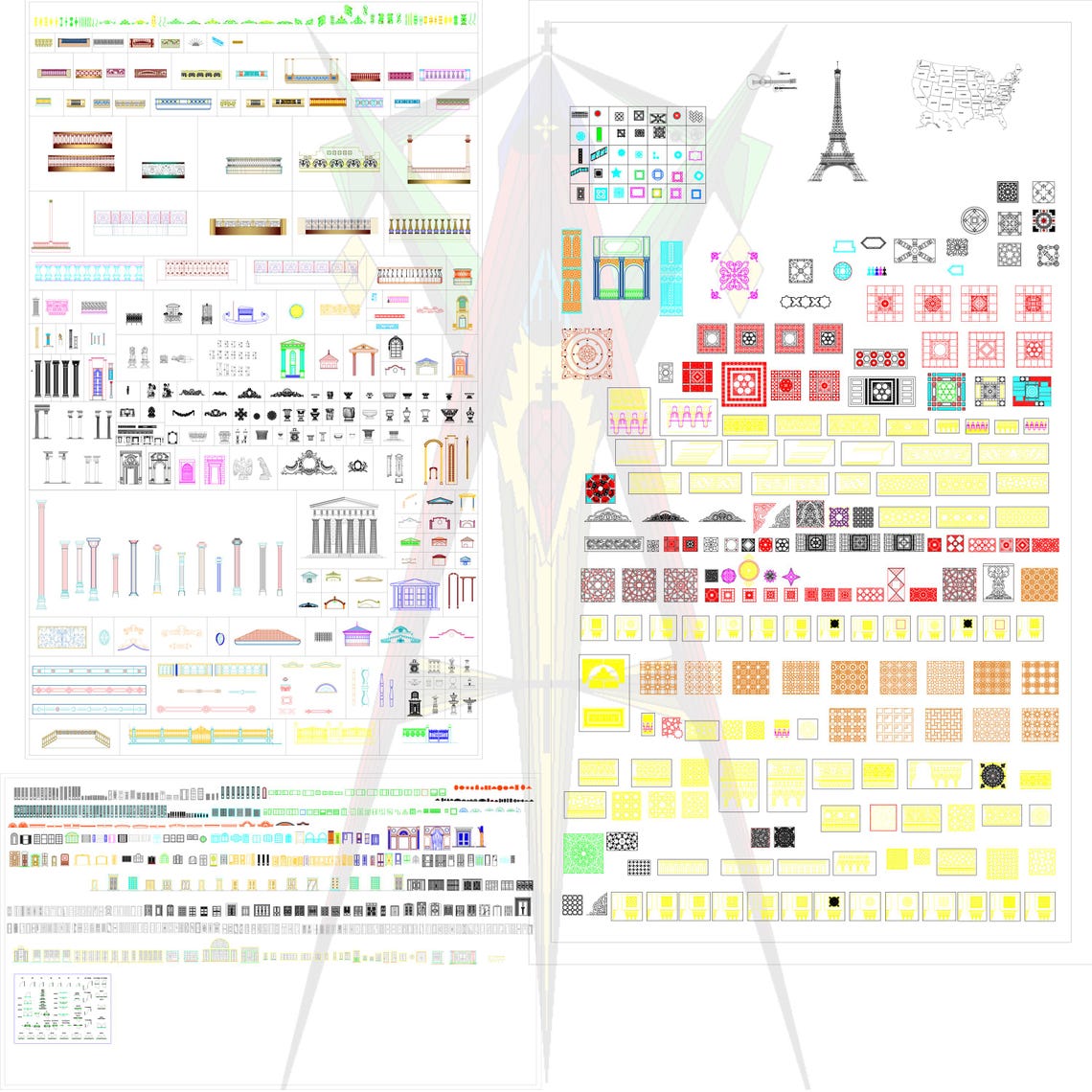 6500+ Autocad Blocks 2D DWG Library: Doors, Windows, Decorative ...